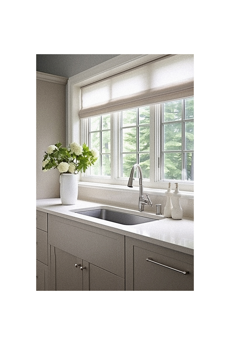 Valance Elegance: Modern Sink Window Revealed! - Quiet Minimal