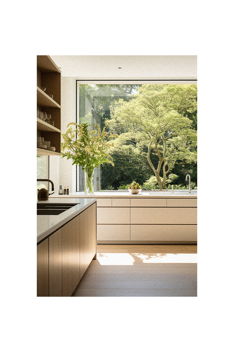 Grandeur Awaits: Large Kitchen Window Inspirations! - Quiet Minimal