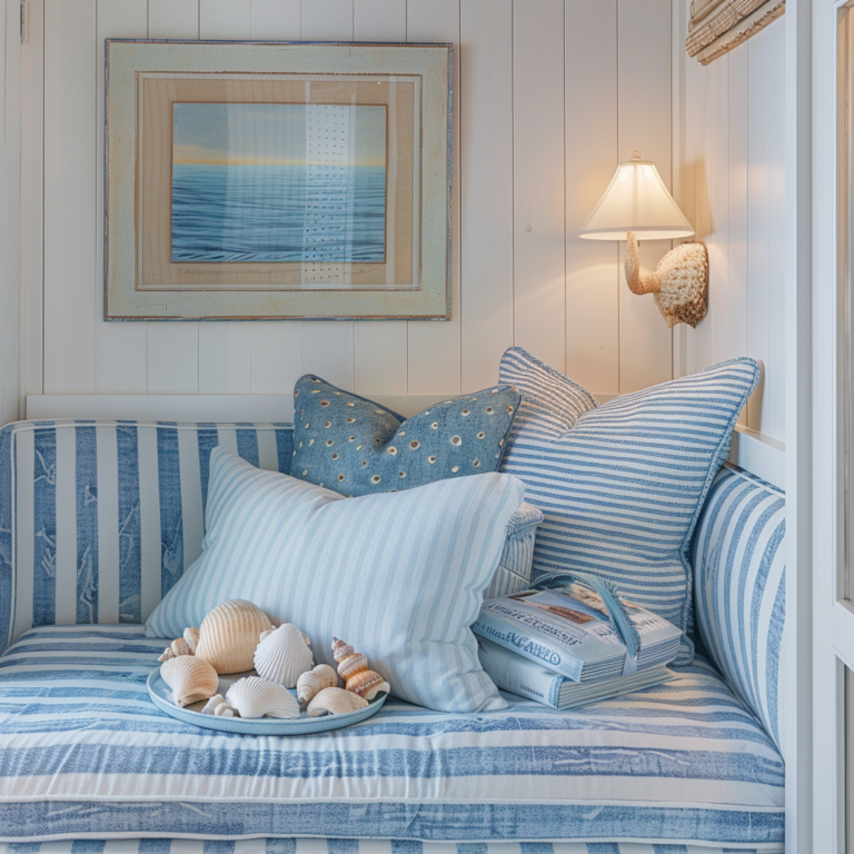 Blue and White Cottage Bedroom: 40 Tranquil Inspirations - Quiet Minimal