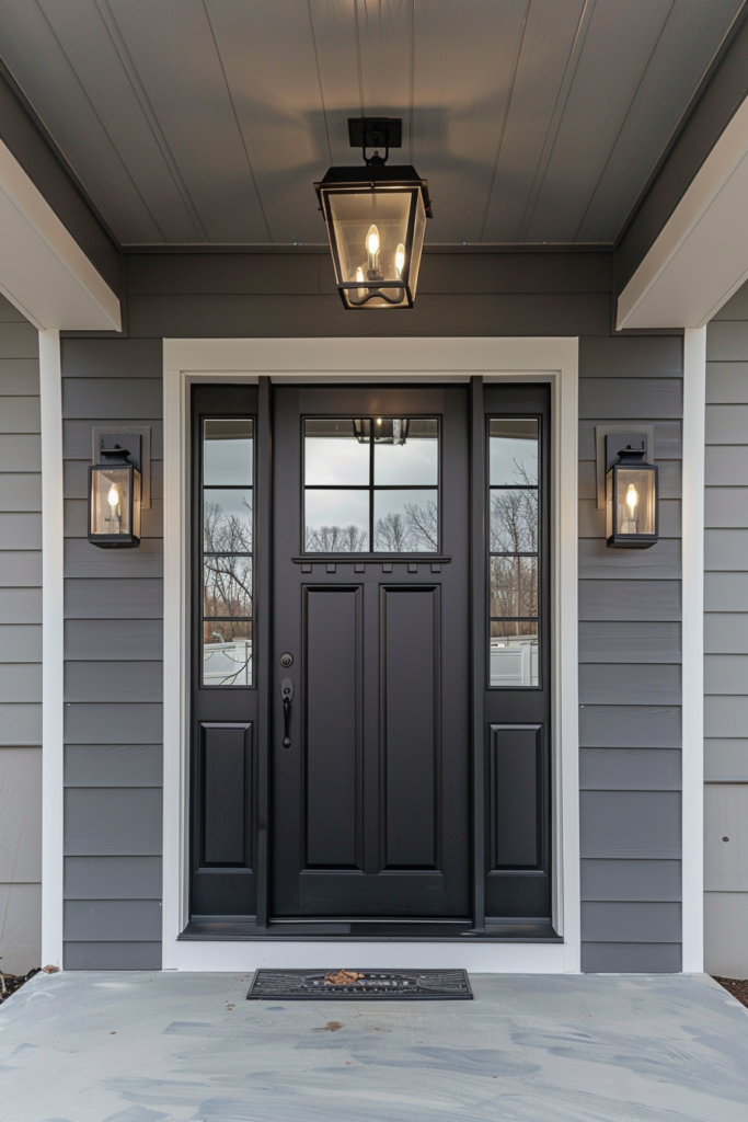 Front Door Colors on Gray House Ideas - Quiet Minimal