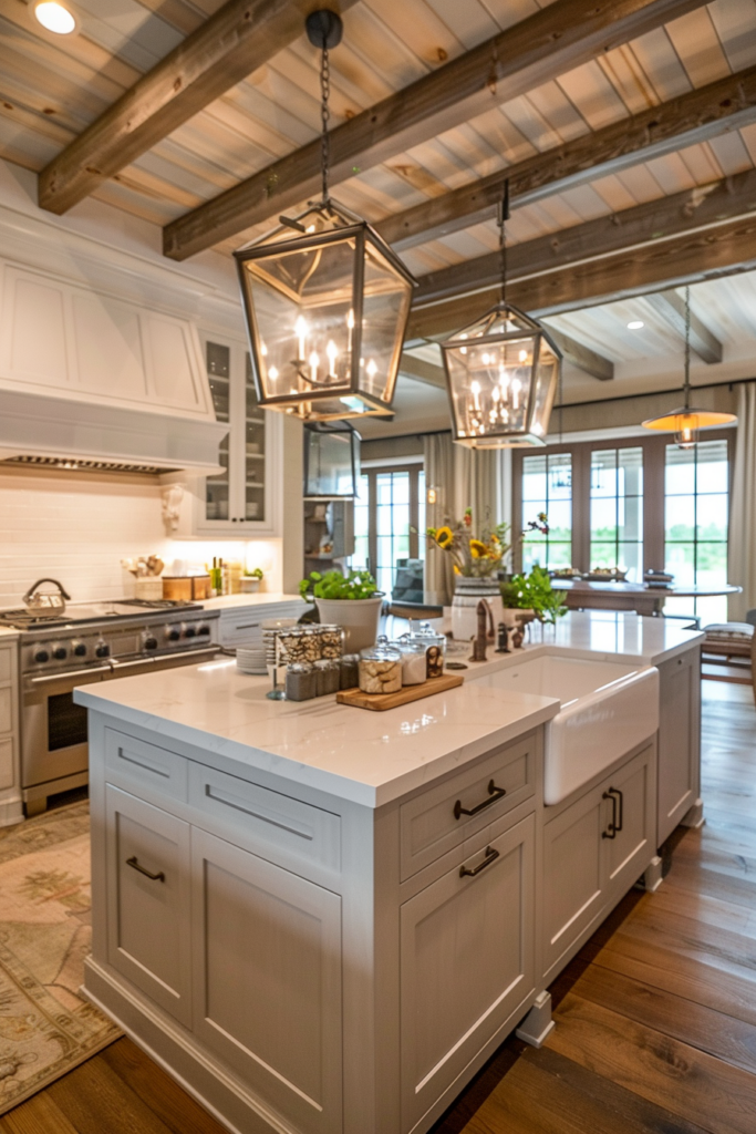 Illuminate Your Island: Farmhouse Kitchen Lighting Ideas - Quiet Minimal