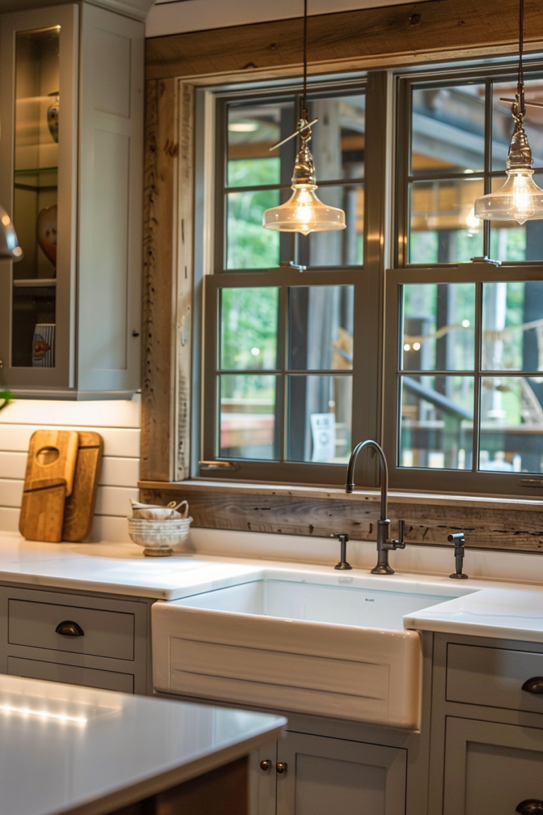 Illuminate Your Sink: Farmhouse Kitchen Sink Lighting Ideas - Quiet Minimal