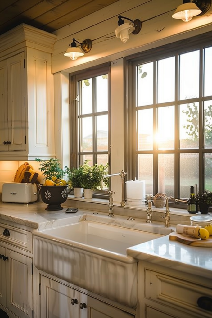 Illuminate Your Sink: Farmhouse Kitchen Sink Lighting Ideas - Quiet Minimal