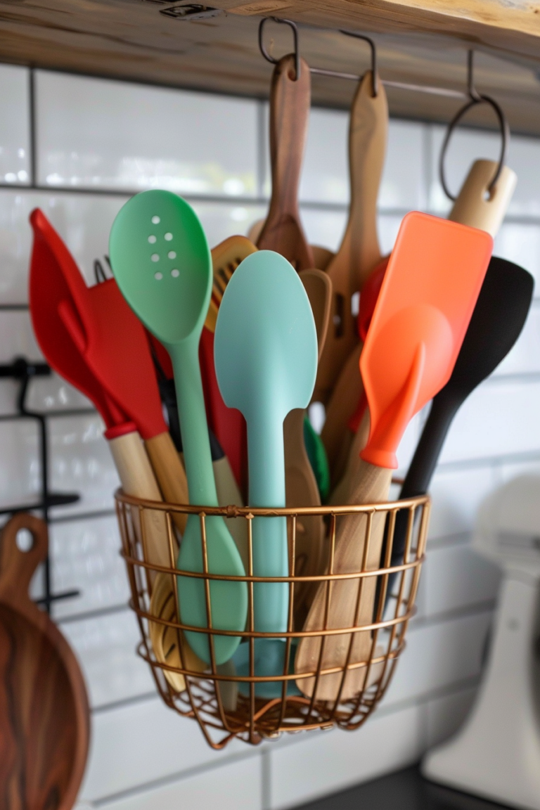 Organize Your Kitchen with a Farmhouse Utensil Holder - Quiet Minimal