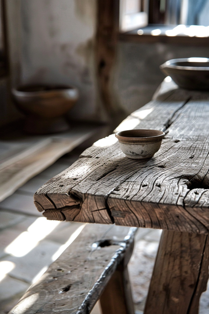 Wabi Sabi Table: Rustic Refinement - Quiet Minimal