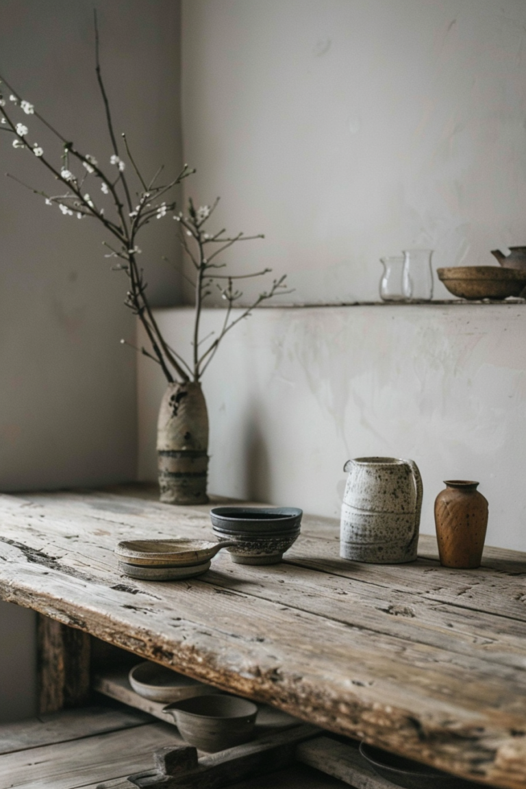 Wabi Sabi Table: Rustic Refinement - Quiet Minimal