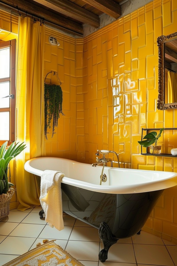 Brighten Your Small Bathroom with Yellow Tile Ideas - Quiet Minimal