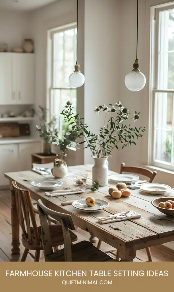 Farmhouse Kitchen Table Settings - Quiet Minimal