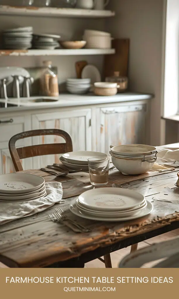 Farmhouse Kitchen Table Settings - Quiet Minimal