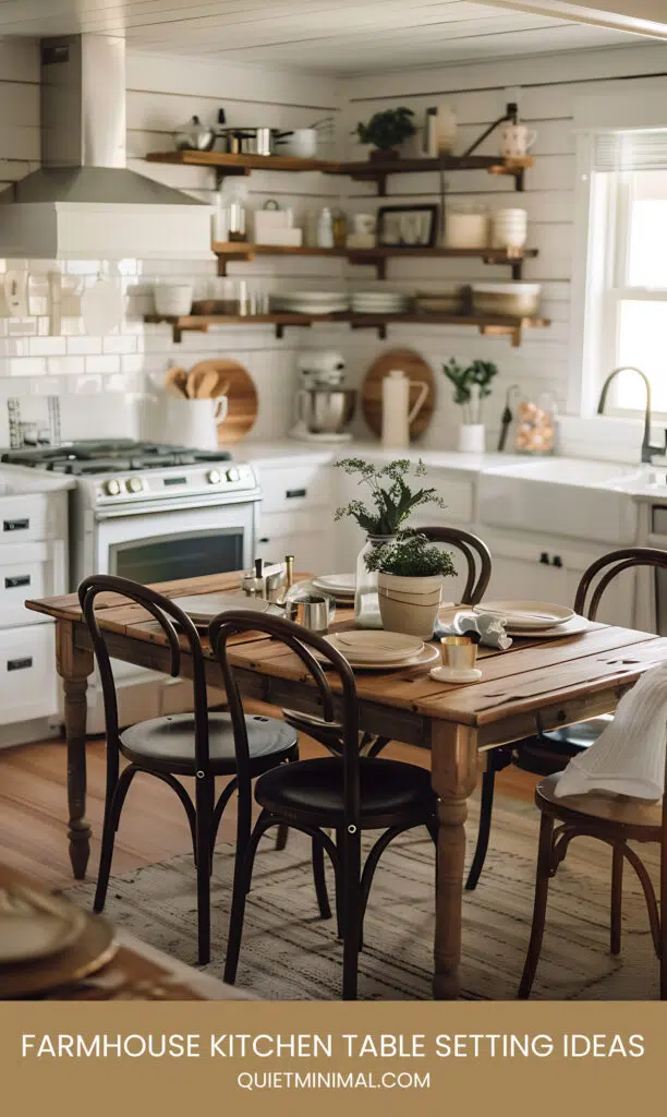 Farmhouse Kitchen Table Settings - Quiet Minimal