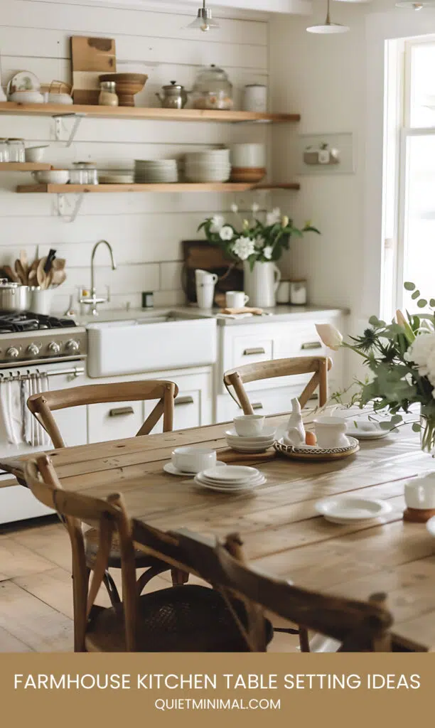 Farmhouse Kitchen Table Settings - Quiet Minimal