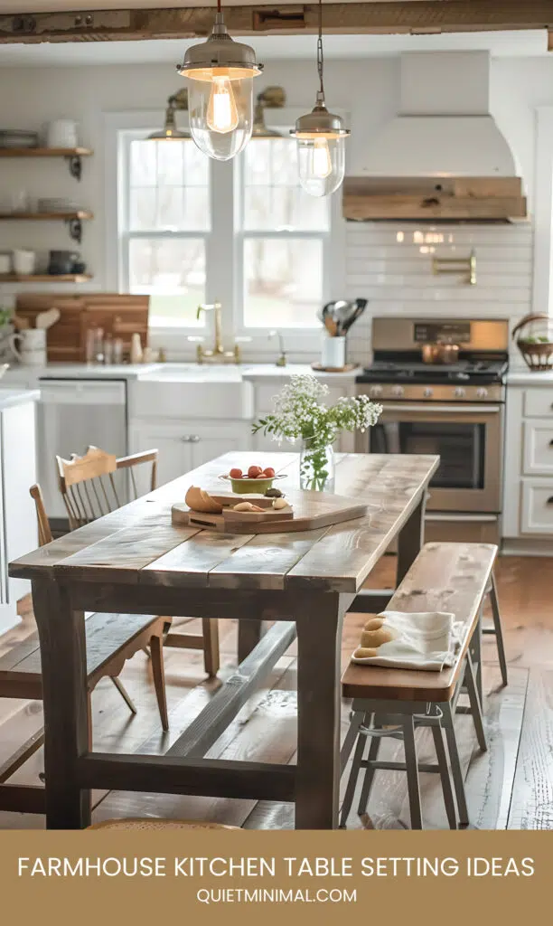 Farmhouse Kitchen Table Settings - Quiet Minimal