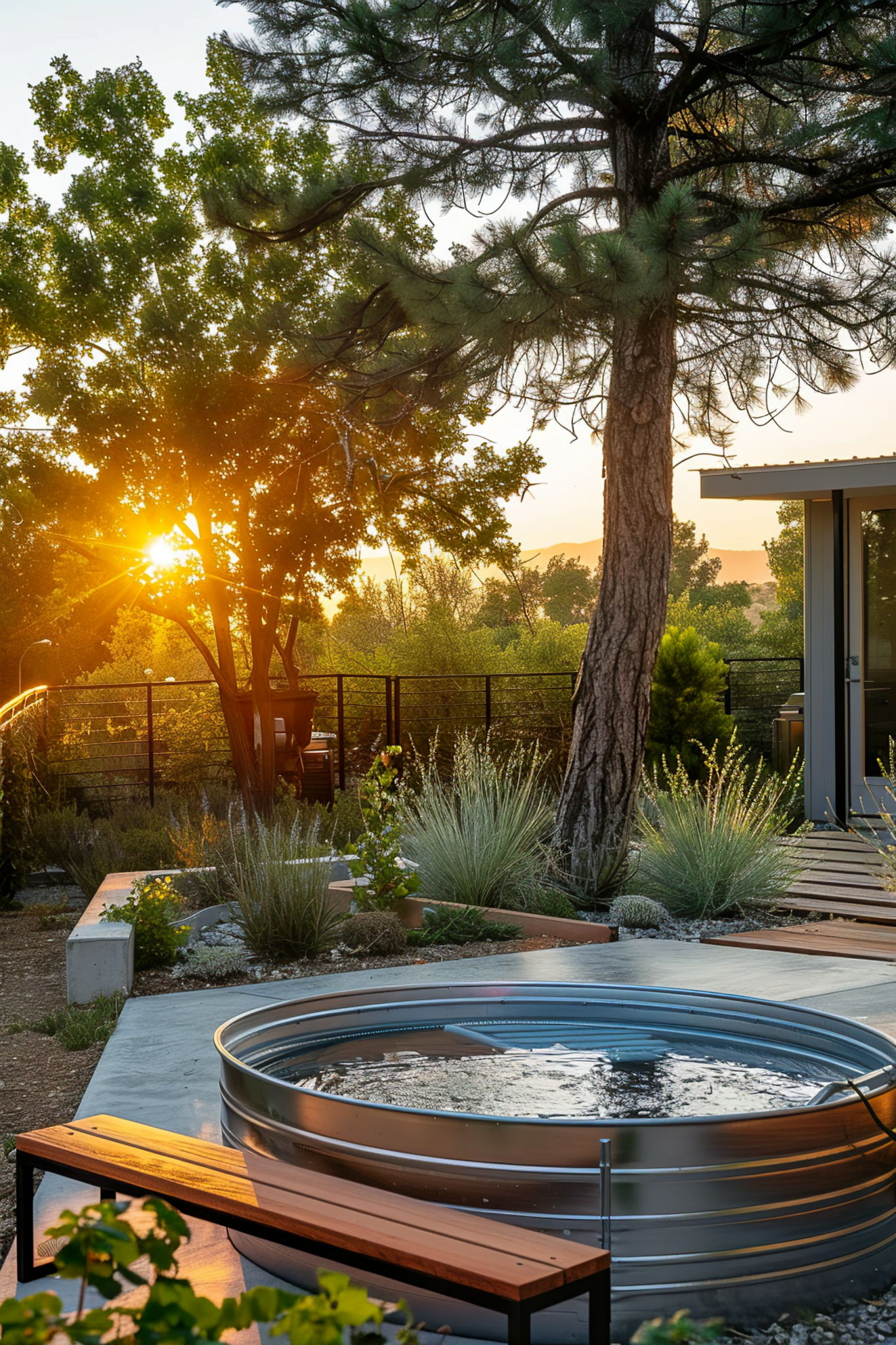 Stock Tank Pool Bench Ideas - Quiet Minimal