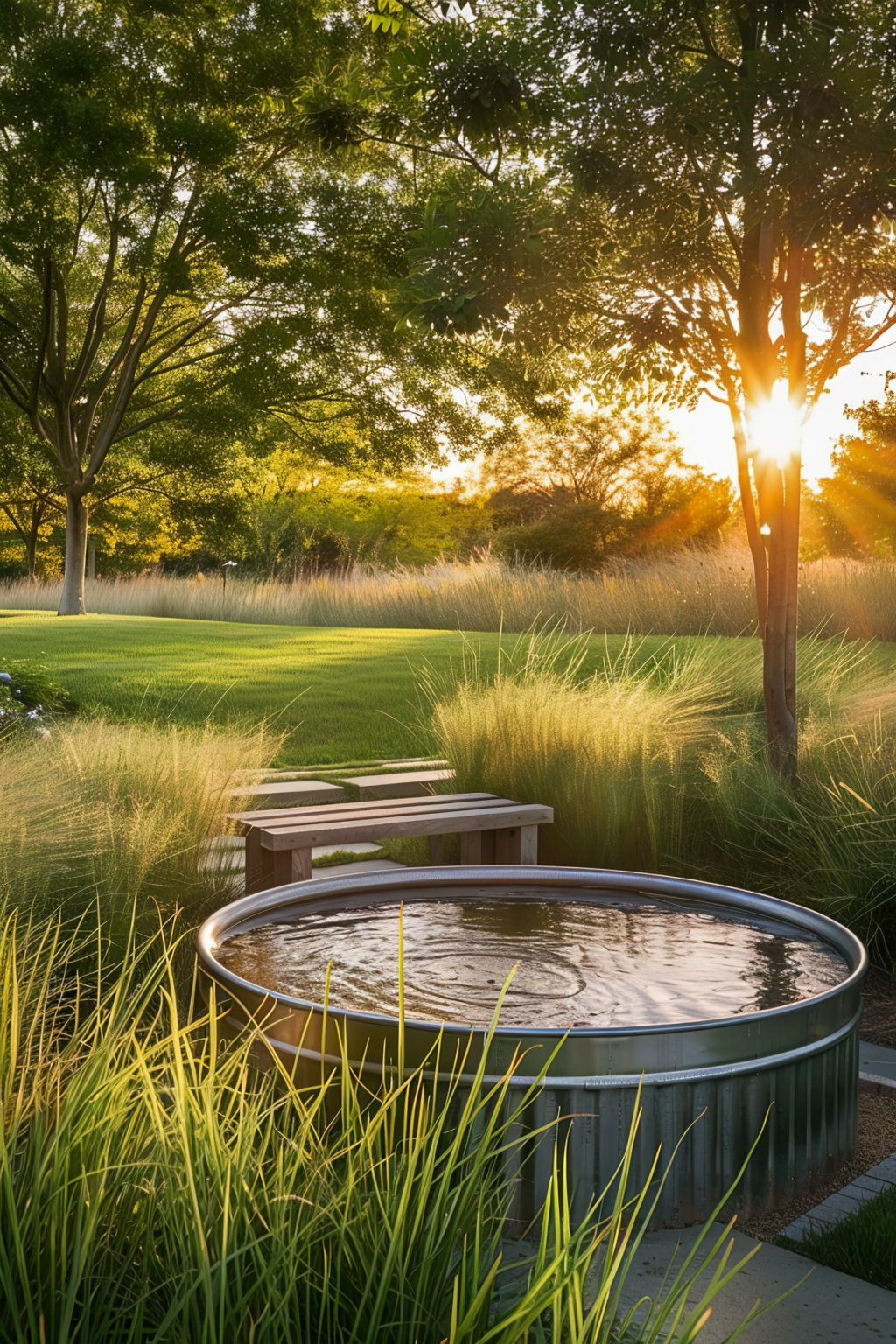 Stock Tank Pool Bench Ideas - Quiet Minimal
