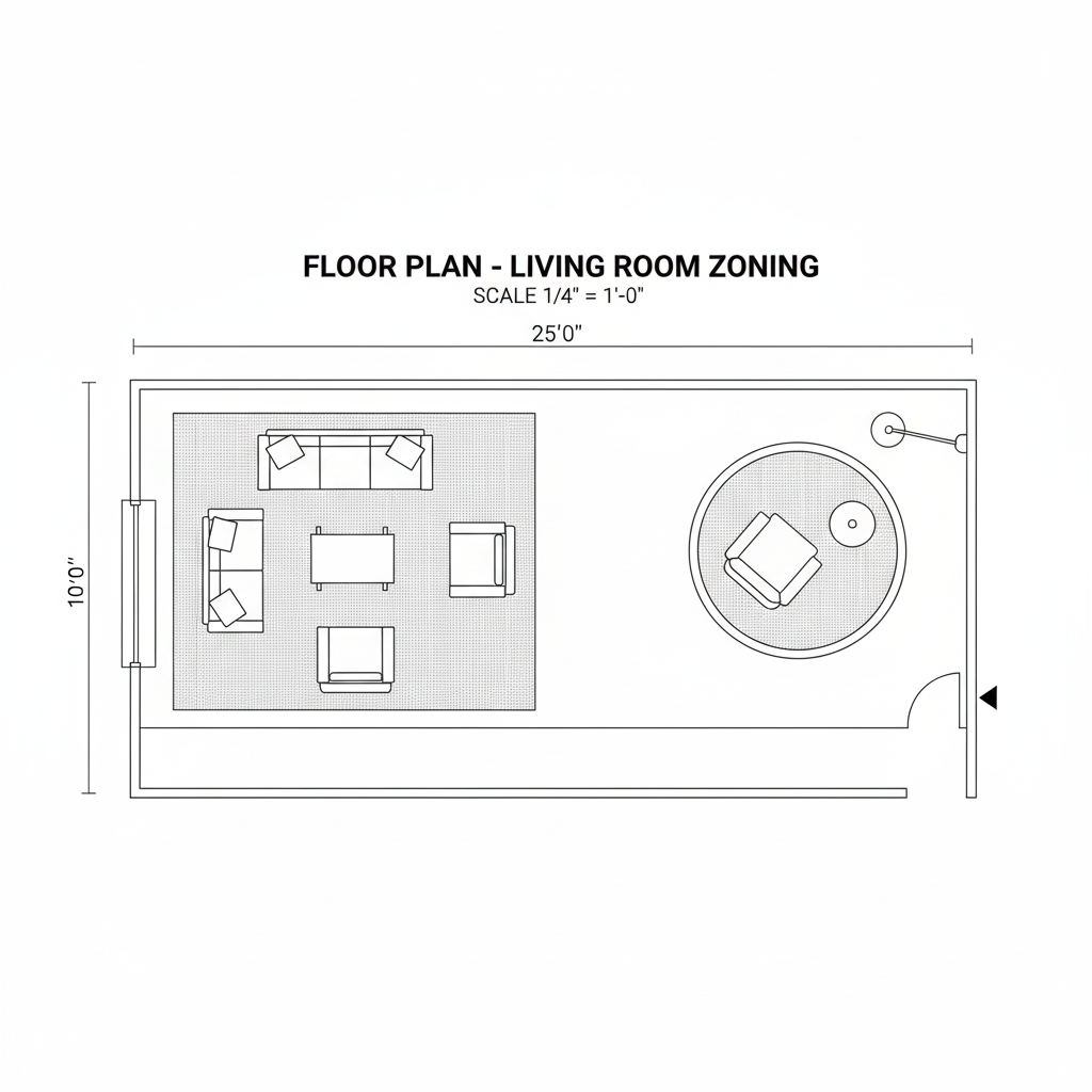 Layout Solutions for Rectangular Living Rooms (2D Plans Included ...