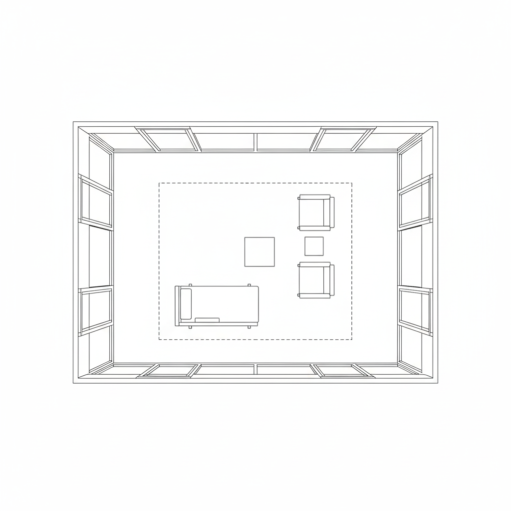 Layout Solutions for Rectangular Living Rooms (2D Plans Included ...