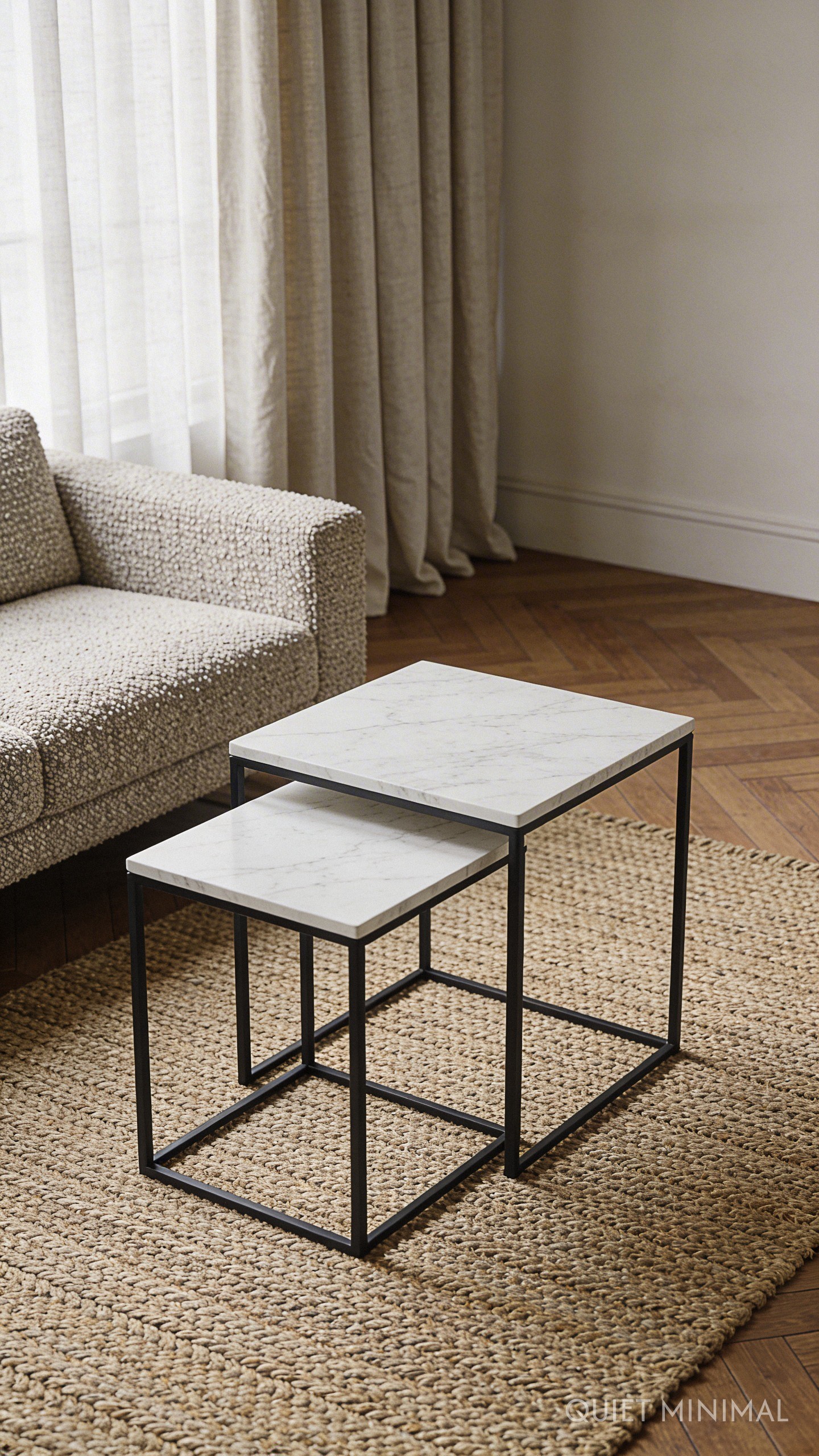 Compact Living Room Ideas Using Nesting Tables Smartly - Quiet Minimal