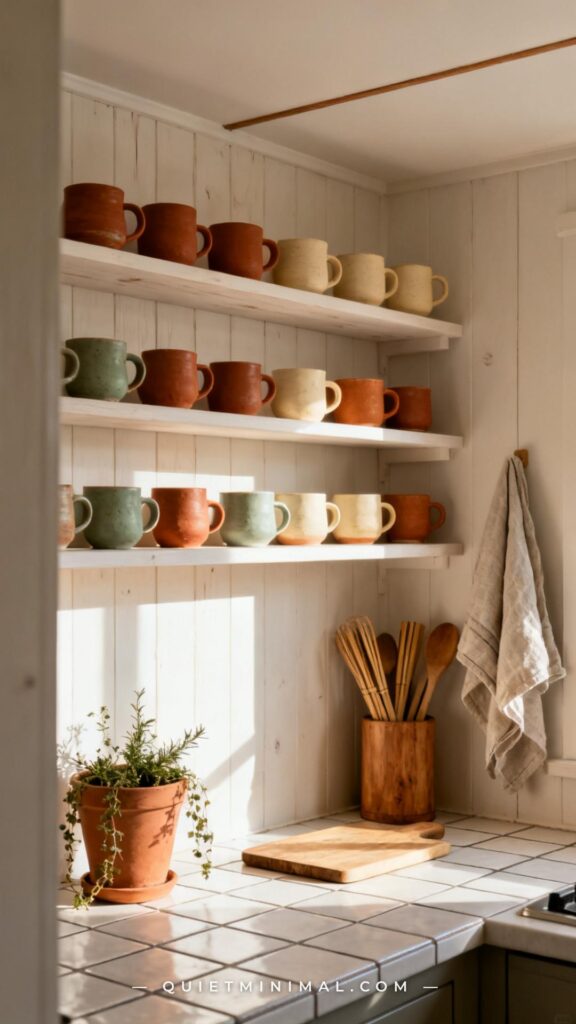 14 Artisan Kitchen Decor Ideas with Stacked Mugs and Wooden Utensils ...