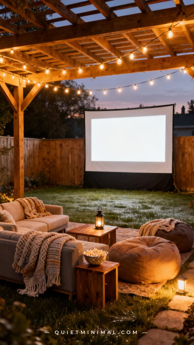 12 Backyard Movie Night Ideas With Projector, Outdoor Screen & Cozy ...