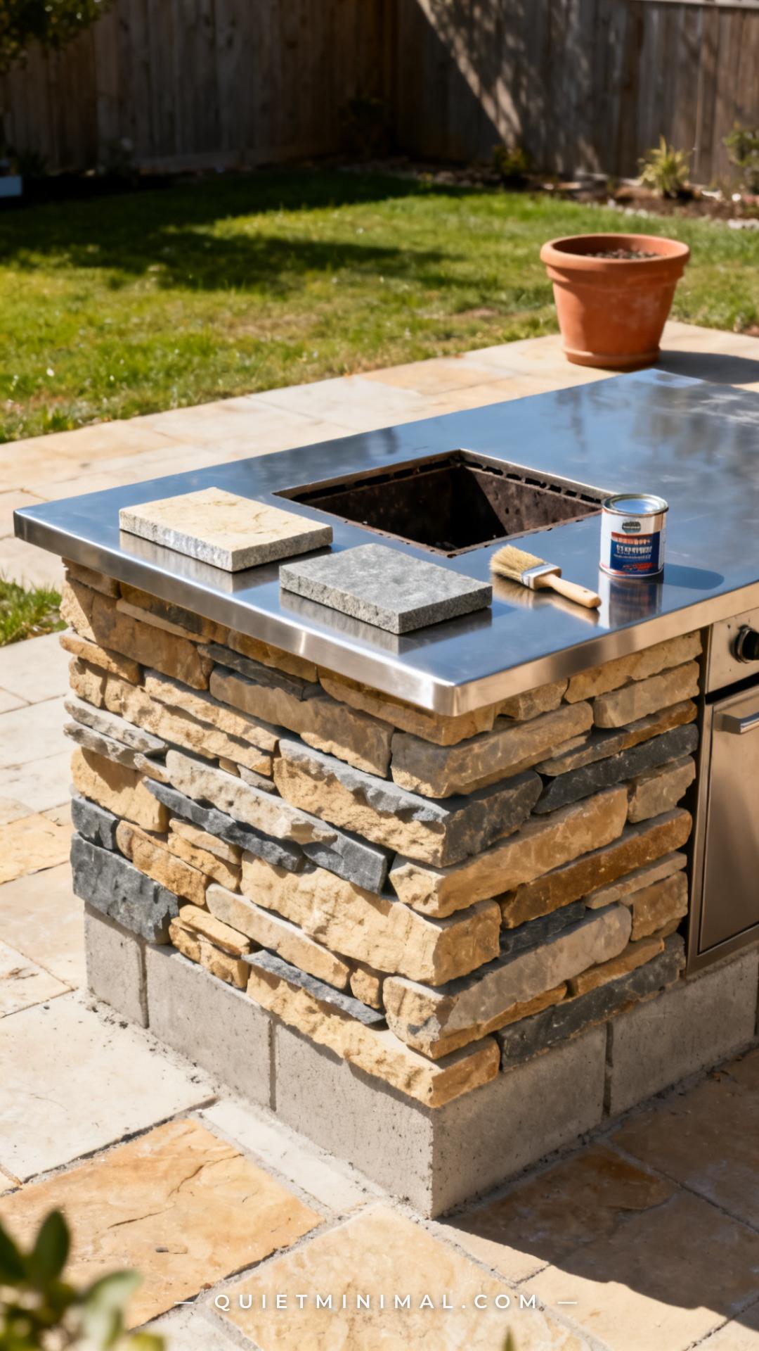 11 Built-In BBQ Grill Design Ideas With Stone Surround and Stainless ...