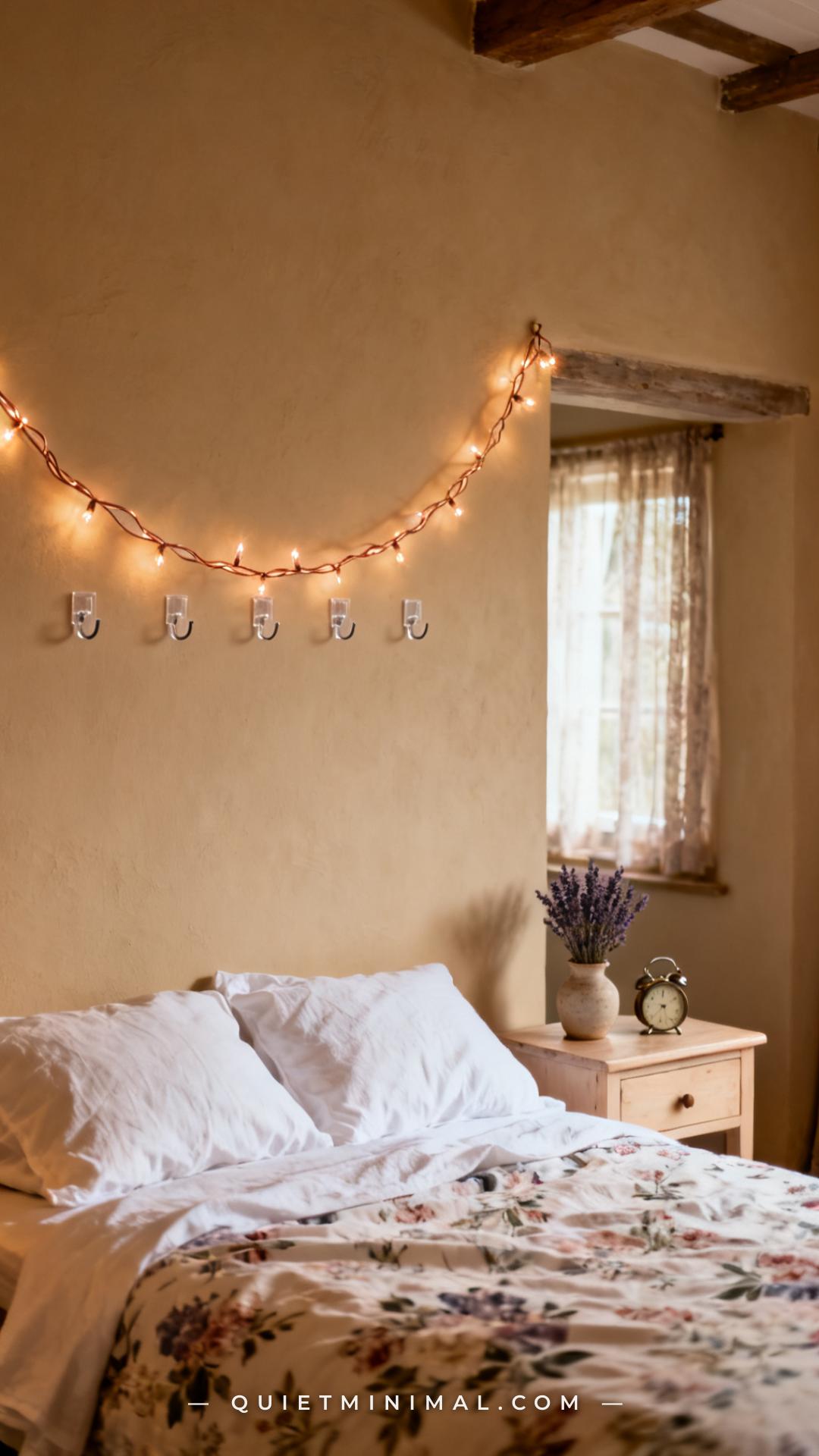 15 Cottage Bedroom Makeover Ideas for Renters Using Fairy Lights (No ...