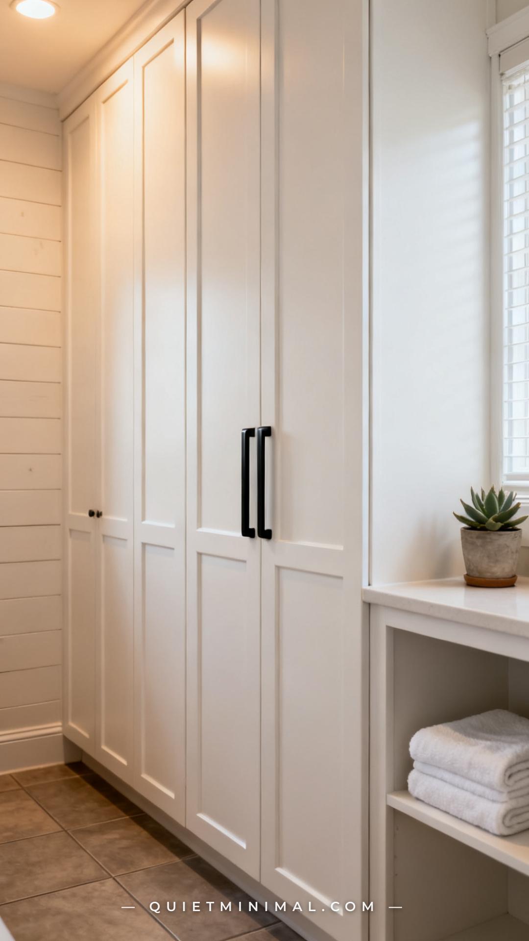DIY Laundry Room Makeover: Shiplap, Open Shelving & Cabinet Hardware ...
