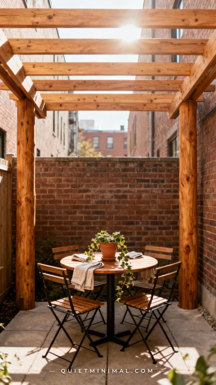 10 DIY Natural Wood Pergola Ideas for a Small City Backyard - Quiet Minimal
