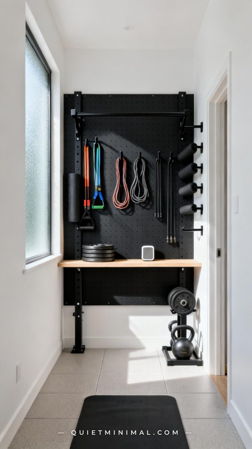 12 Home Gym Wall Organization Ideas with Pegboard, Hooks, and Shelves ...