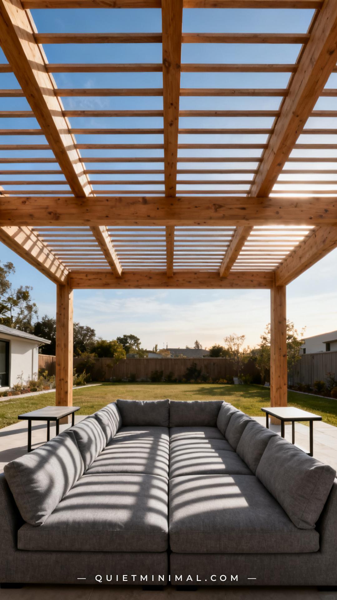 11 Outdoor Patio Ideas With Pergola, Sectional, and String Lights for ...