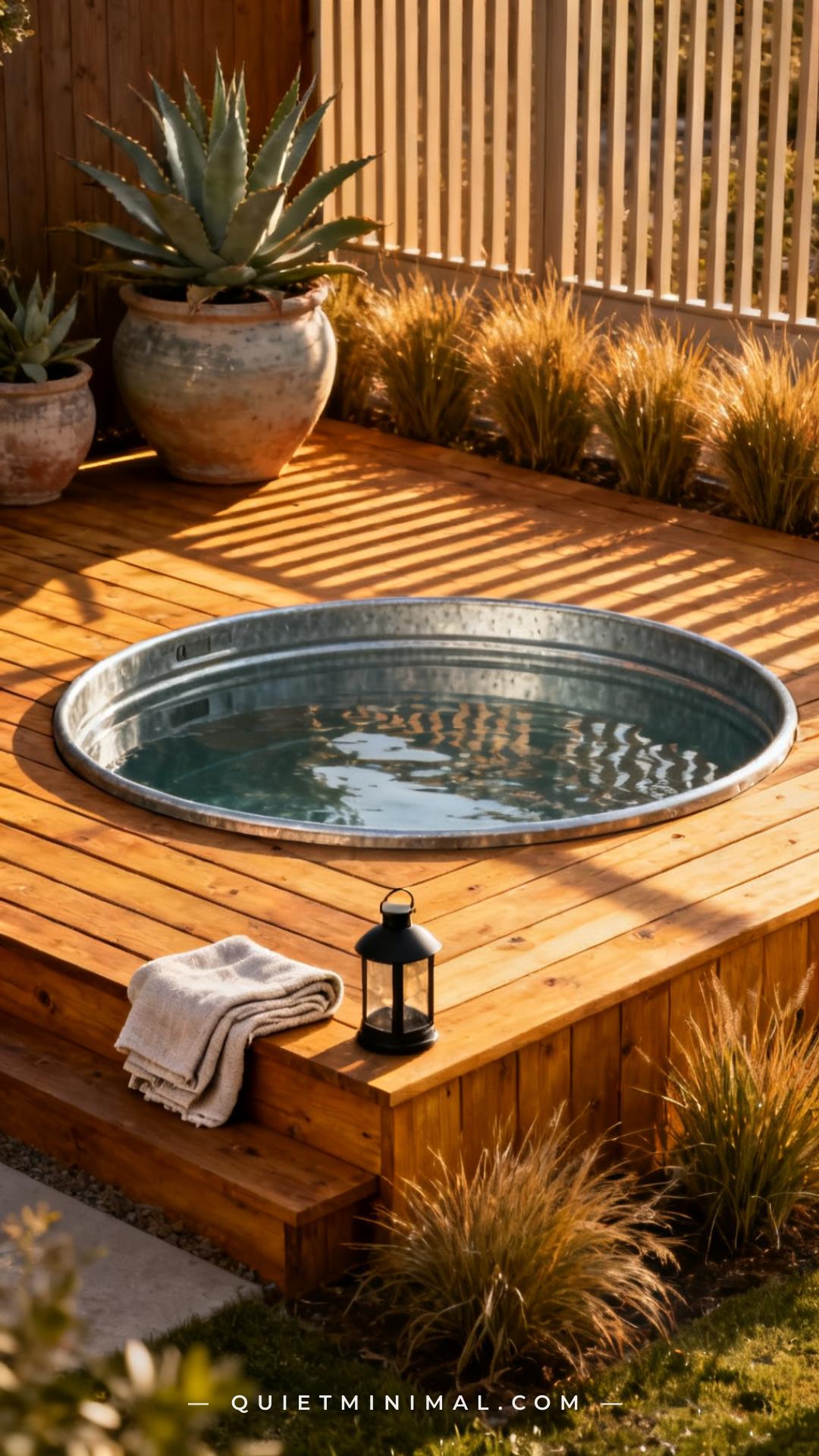 11 Elegant Stock Tank Pool Landscaping Ideas That Look High-End - Quiet ...