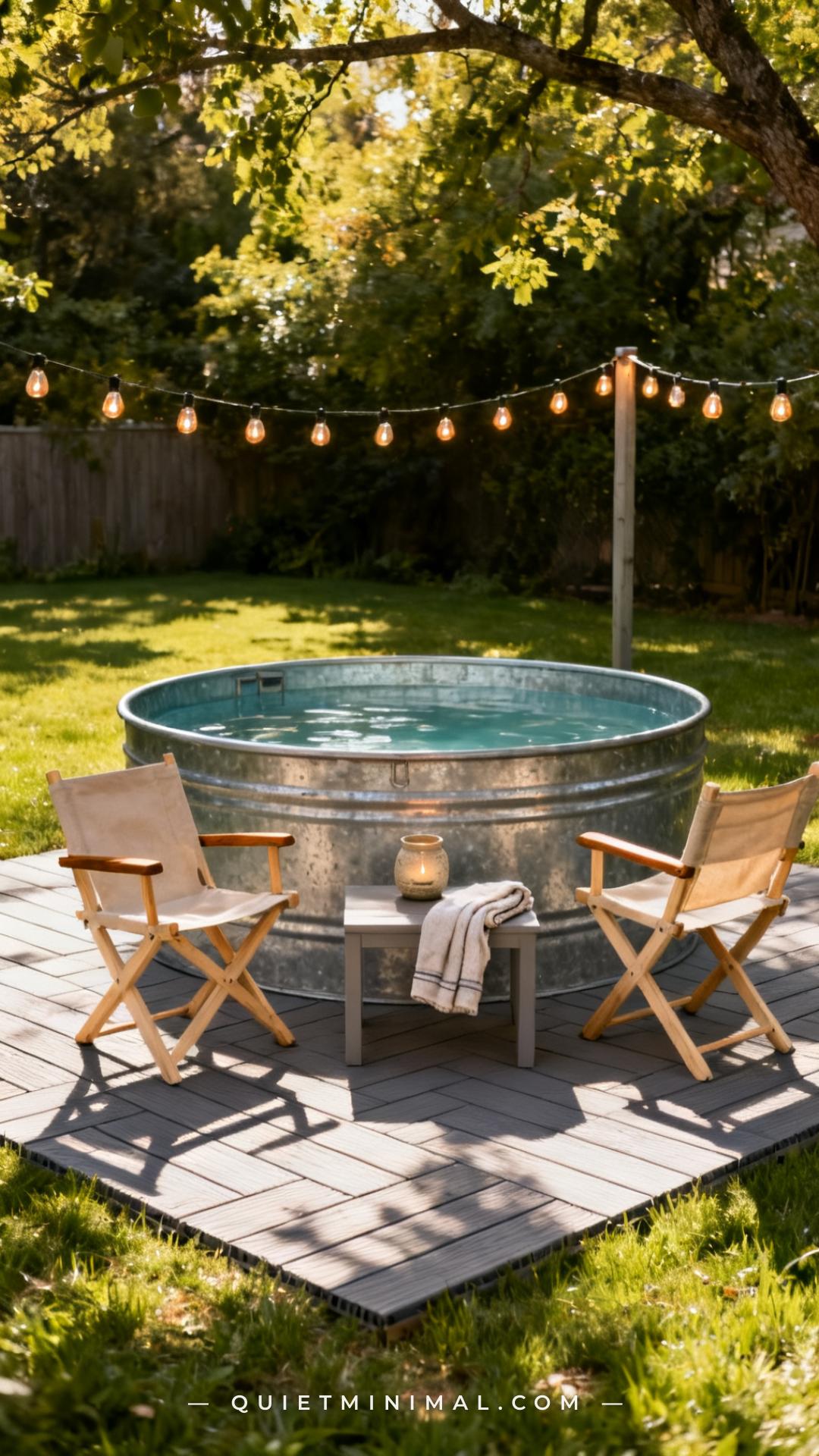 11 Stock Tank Pool Setup Ideas with Canvas Chairs and Deck Styling ...