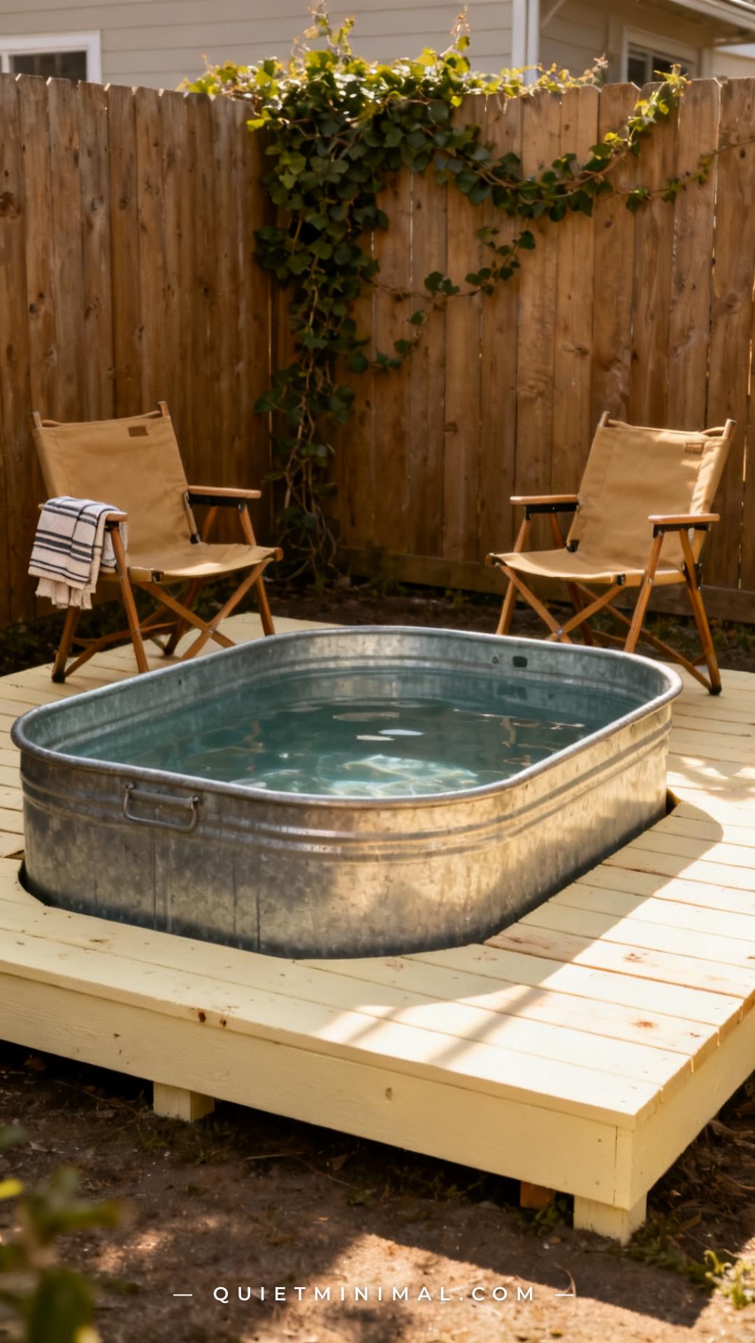 11 Stock Tank Pool Setup Ideas with Canvas Chairs and Deck Styling ...
